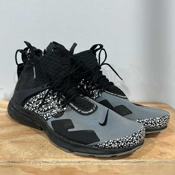 Nike | Shoes | Nike X Acronym Air Presto Mid Cool Grey Black White ...